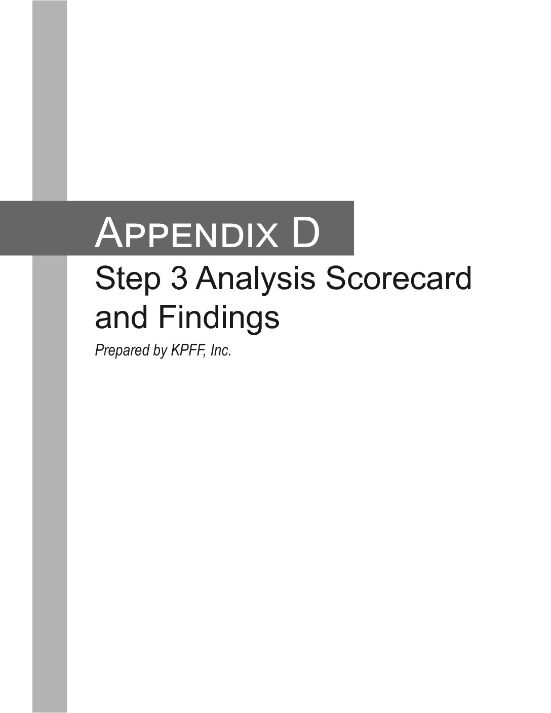 PSRC Regional Ferry Study Analysis Scorecard Appendix D